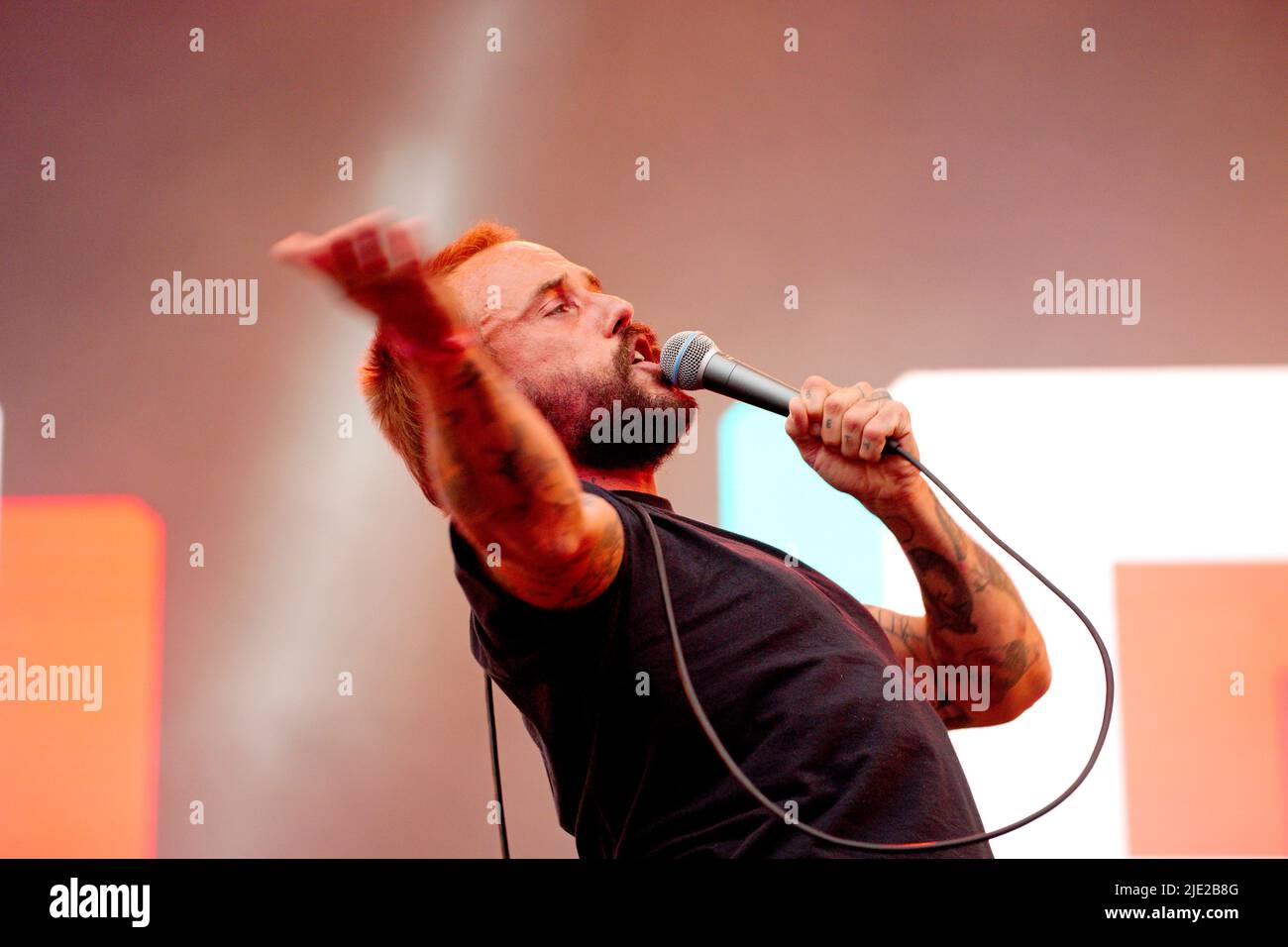 Joe Talbot from Idles performing on the Other Stage at the Glastonbury ...