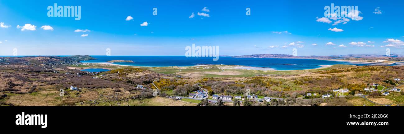 Aerial view of Portnoo, Narin and Clooney in County Donegal, Republic ...