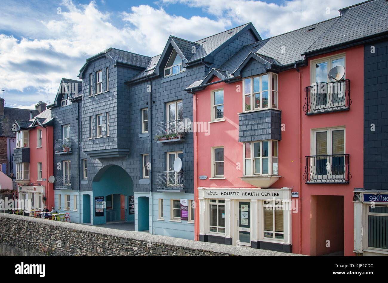 BANDON, COUNTY CORK, IRELAND. MARCH 29, 2022. Facades of small offices ...