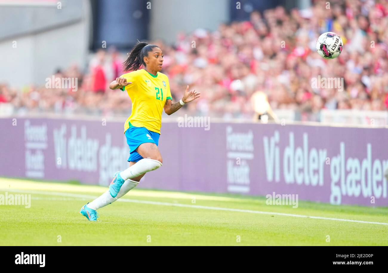 Parken Stadium, Copenhagen, Denmark. 24th June, 2022. Kerolin of Brazil ...