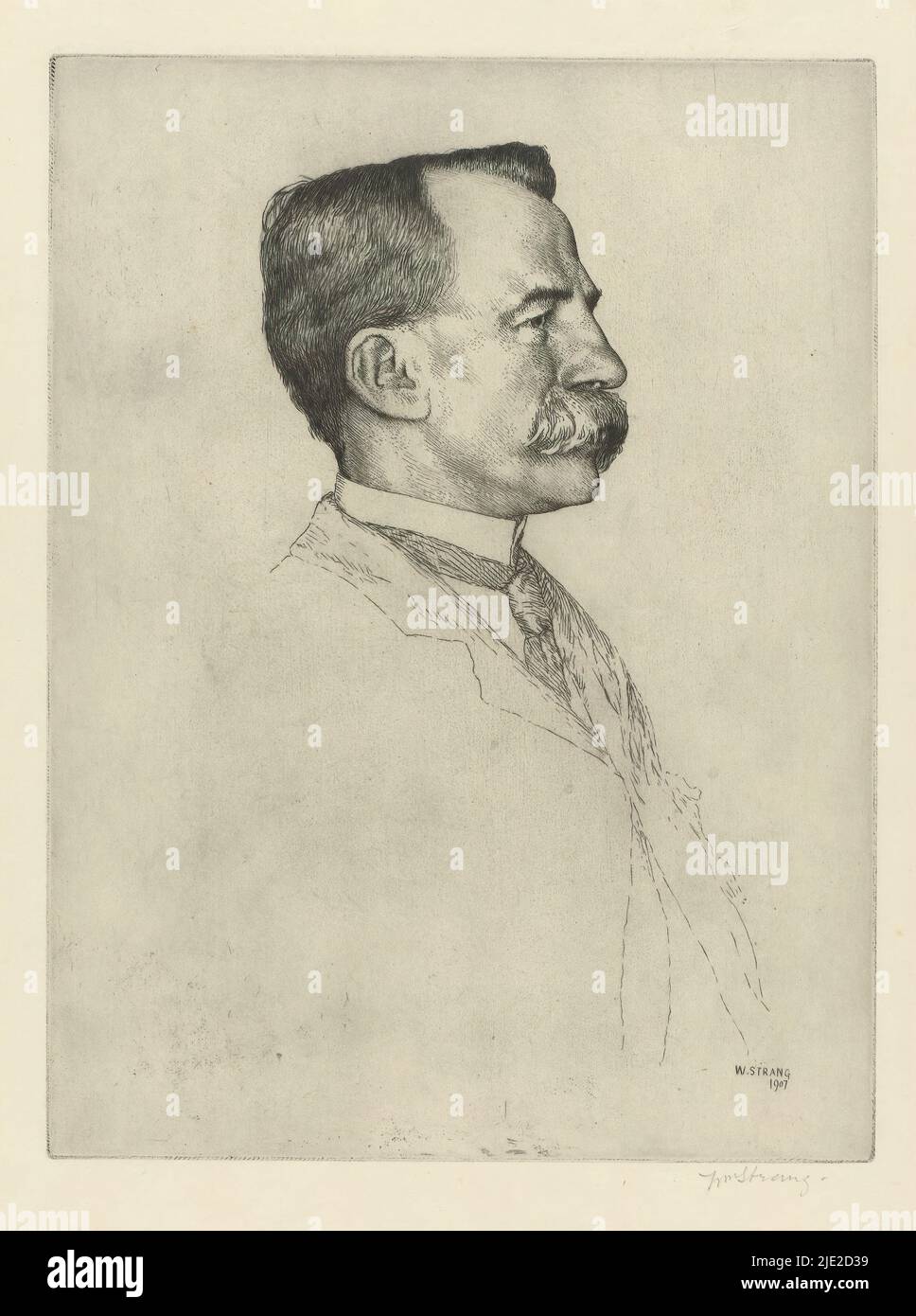 Portrait of Edwin Bull, print maker: William Strang, (signed by artist ...