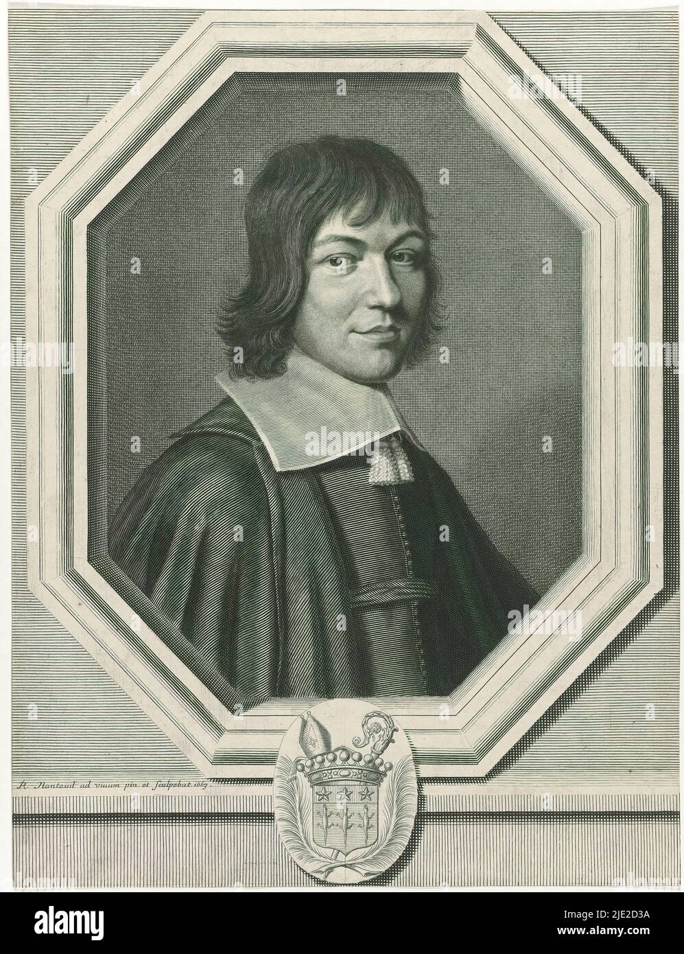 Portrait Charles-Maurice Le Tellier, Bust to the right. In octagonal ...