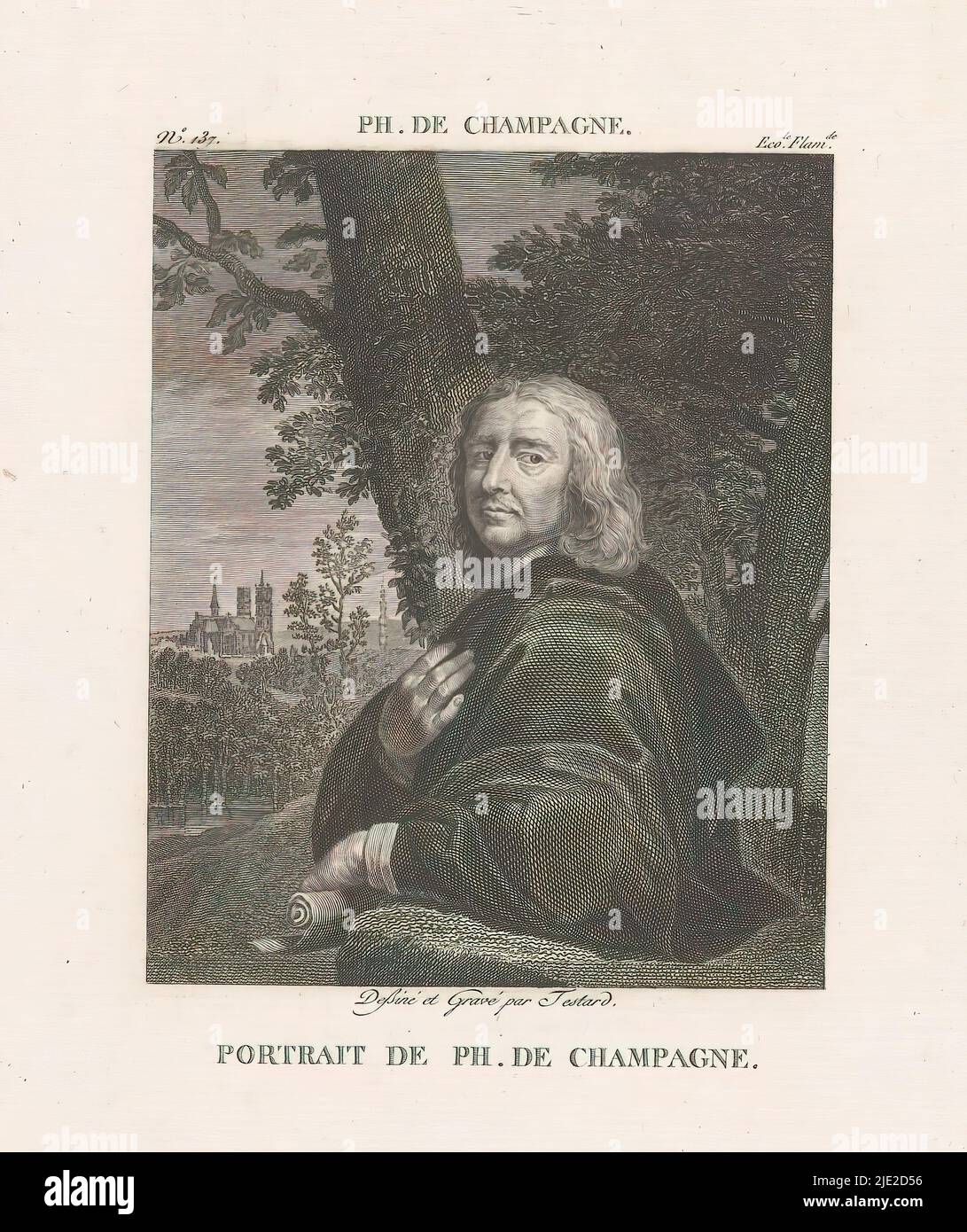 Portrait of Philippe de Champaigne in a landscape, Portrait de Ph. de ...