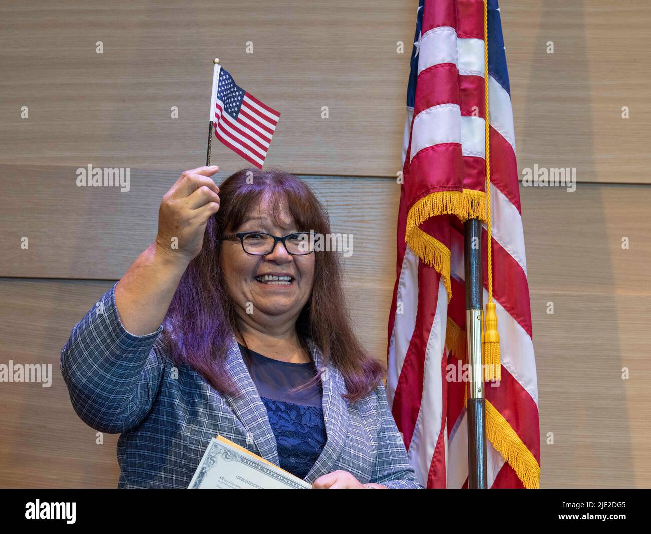 Austin, TX, USA. 24th June, 2022. New citizen SUSANA GLORIA MEDINA ...