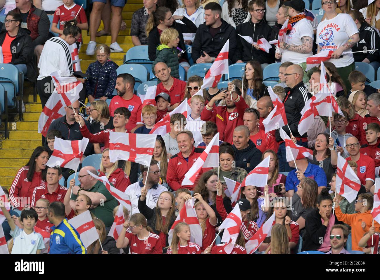 LEEDS - England supporters during the England women's international ...