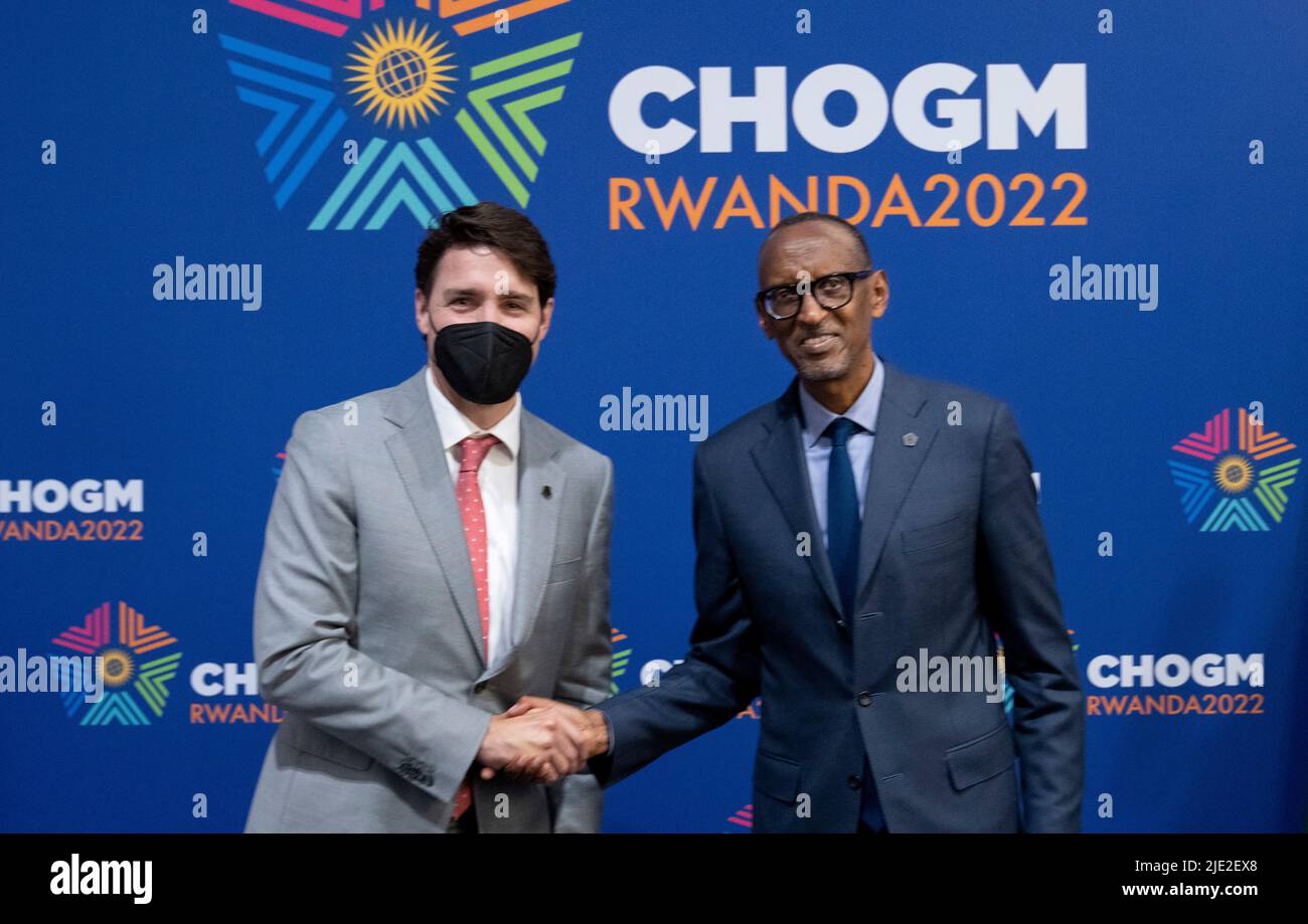 Kigali, Rwanda. 24th June 2022. Canadian Prime Minister Justin Trudeau ...