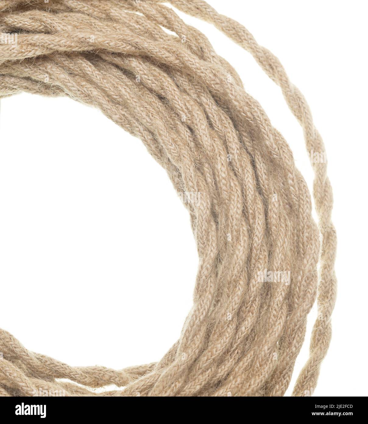 Jute cable isolated on white background Stock Photo - Alamy