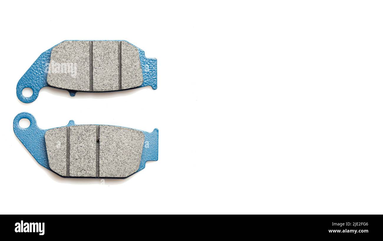 Motorcycle brake pads isolated on white background Stock Photo - Alamy