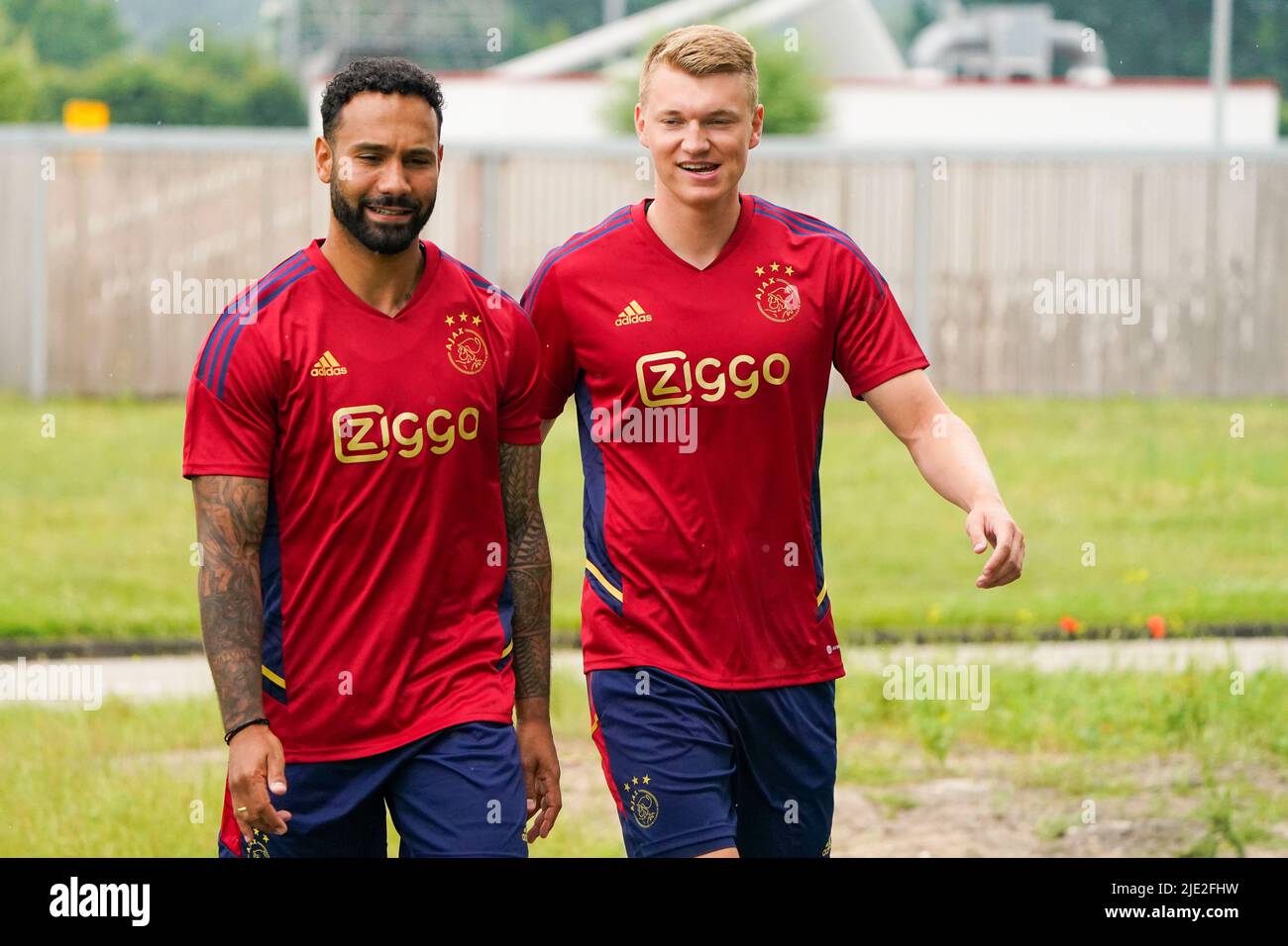 AMSTERDAM, NETHERLANDS - JUNE 24: Sean Klaiber of Ajax and Perr Schuurs ...