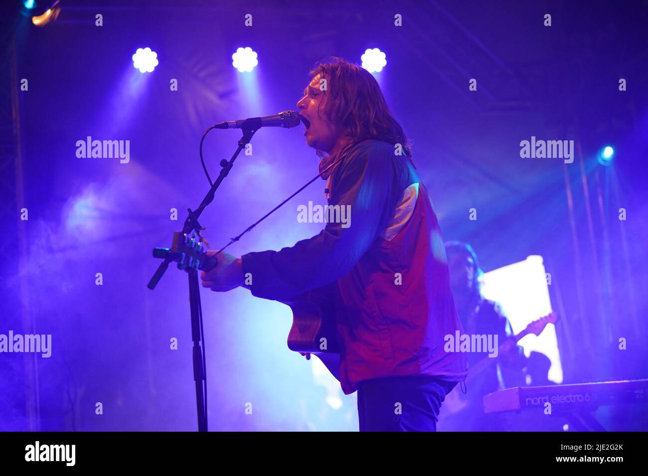 Jamie Webster performing on the Left Field stage during the Glastonbury ...