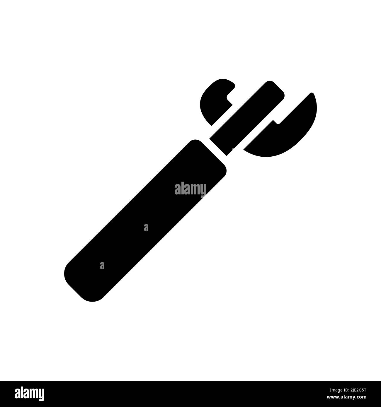 Can opener with wooden handle vector isolated glyph icon. Kitchen ...