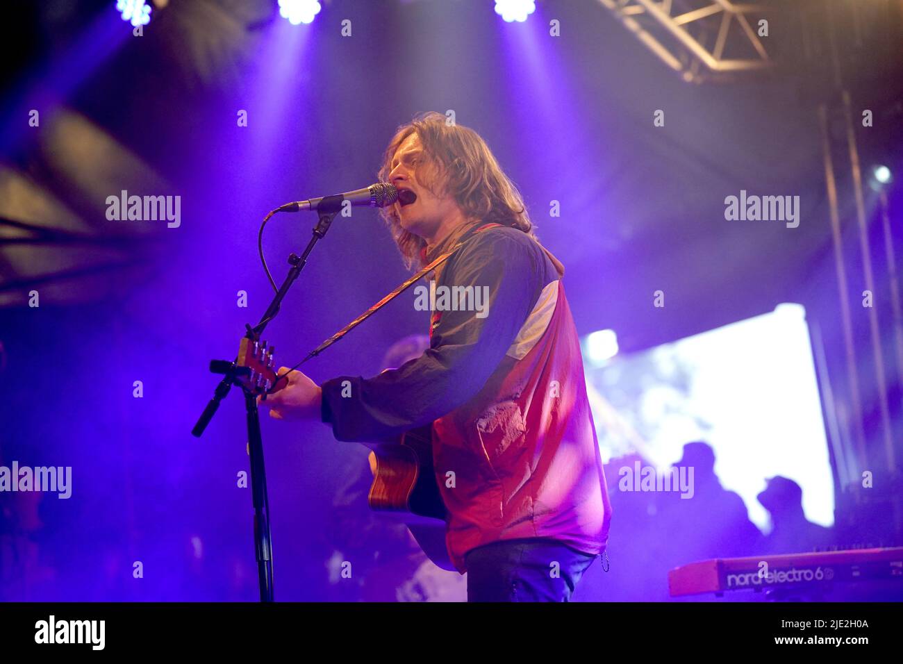 Jamie Webster performing on the Left Field stage during the Glastonbury ...