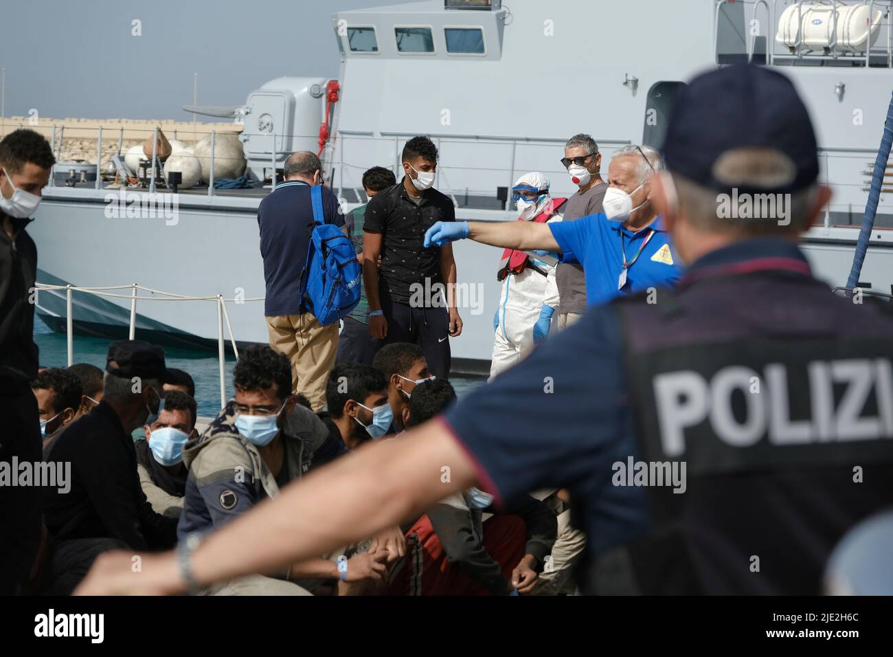 Pozzallo, Province of Ragusa, Italy, 24 June 2022, 97 migrants ...