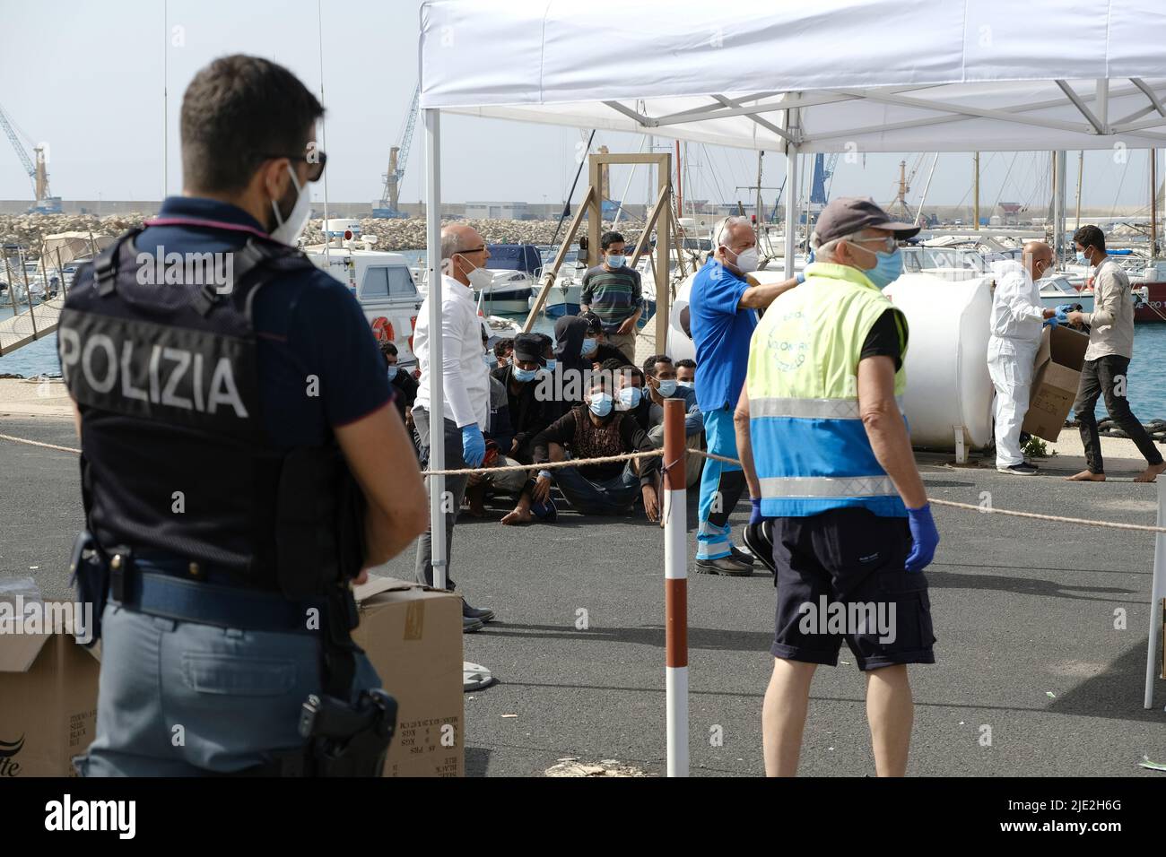 Pozzallo, Province of Ragusa, Italy, 24 June 2022, 97 migrants ...