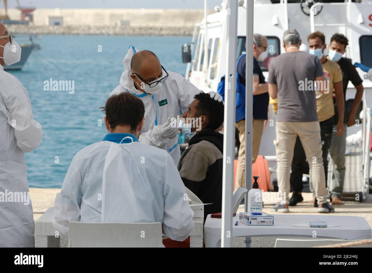 Pozzallo, Province of Ragusa, Italy, 24 June 2022, 97 migrants ...