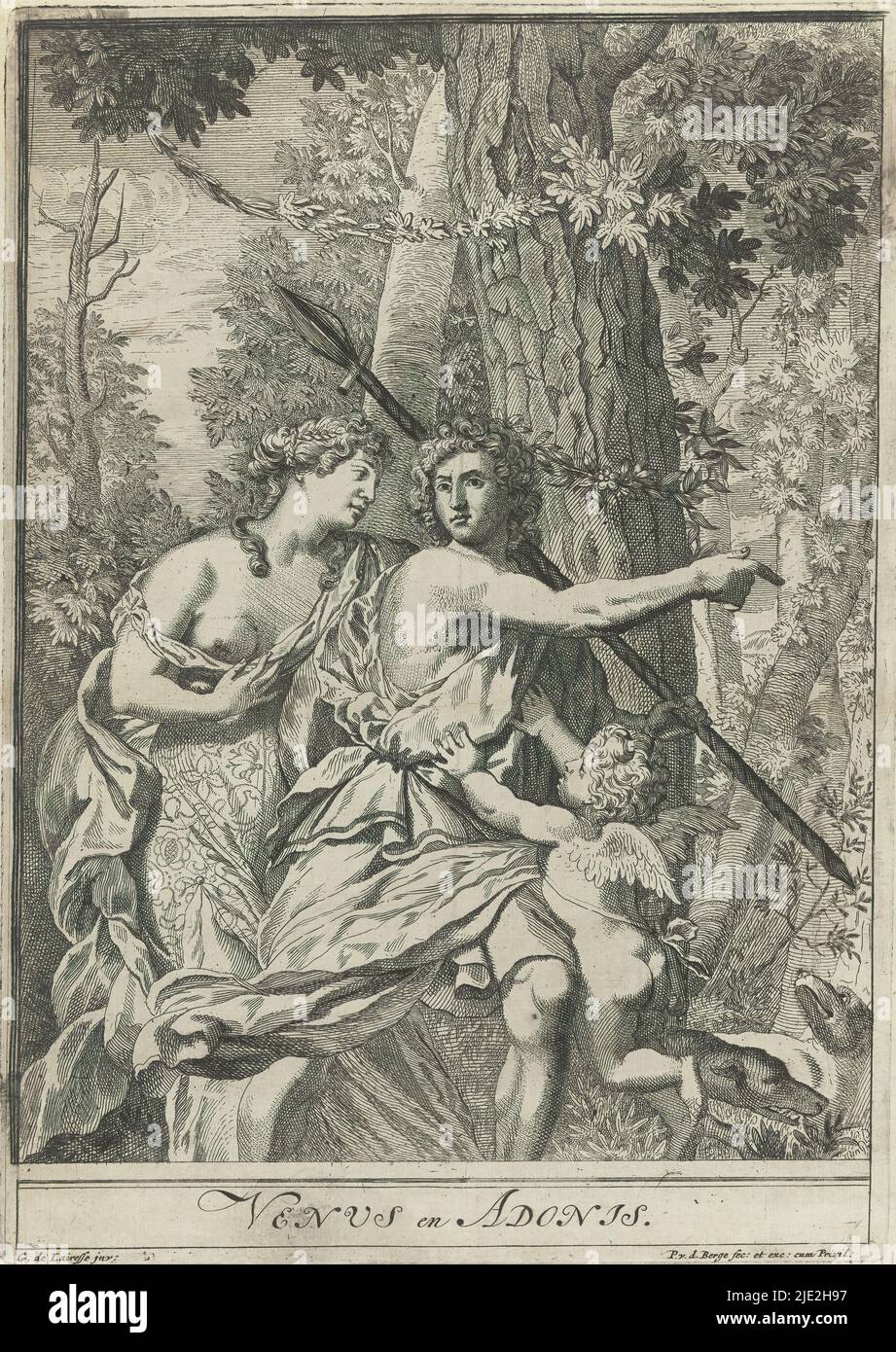 Print 11 from series of drawing examples with Venus and Adonis, Print ...