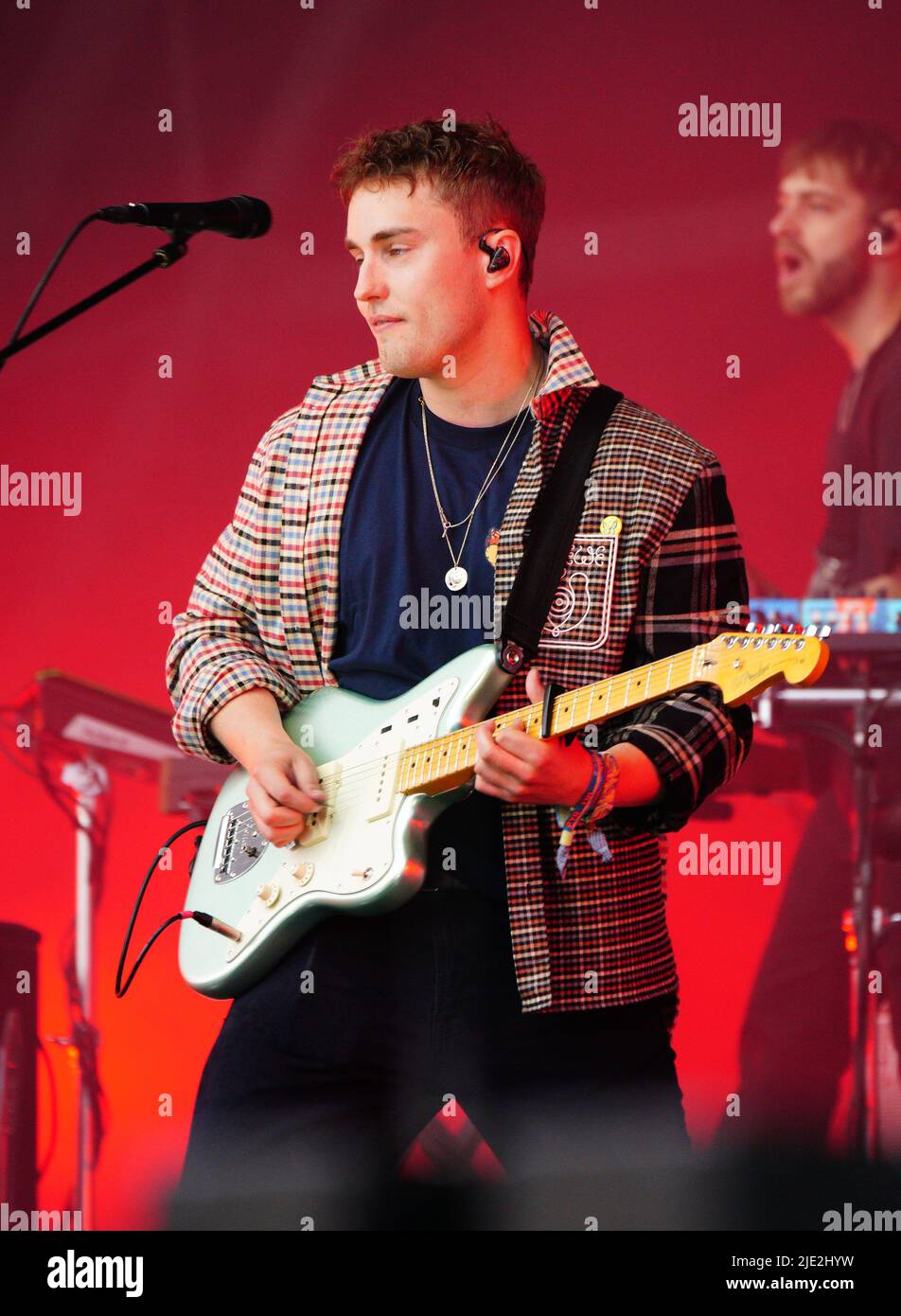 Sam Fender Performs On The Pyramid Stage At The Glastonbury Festival At Sam Fender Performs On The Pyramid Stage At The Glastonbury Festival At