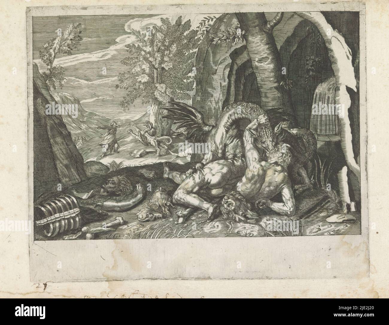 Companions of Cadmus devoured by a dragon, Metamorphoses of Ovid ...