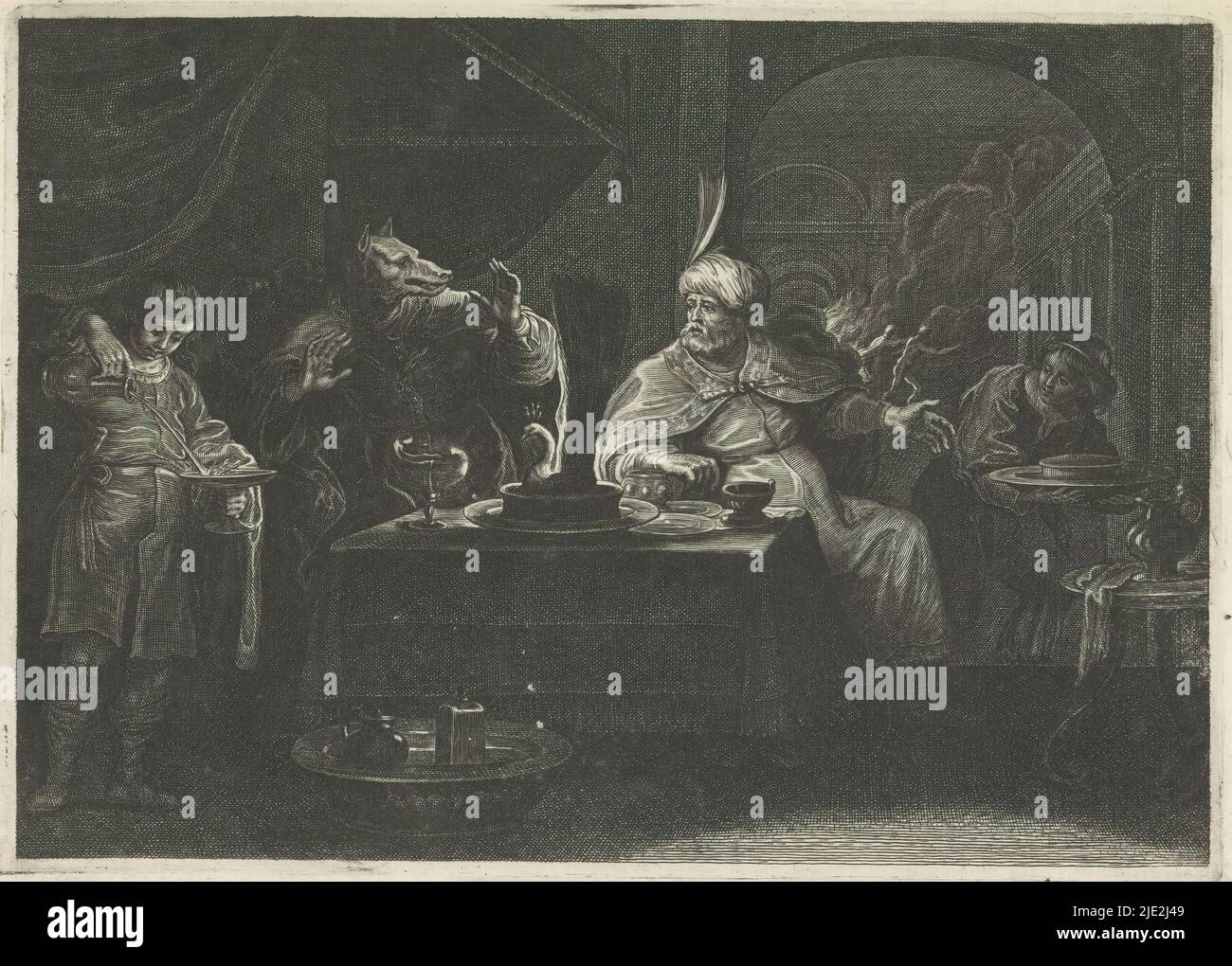 Jupiter turns King Lycaon into a wolf, Metamorphoses of Ovid (series ...