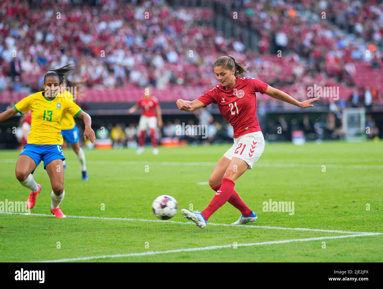 Parken Stadium, Copenhagen, Denmark. 24th June, 2022. Mille Gejl of ...