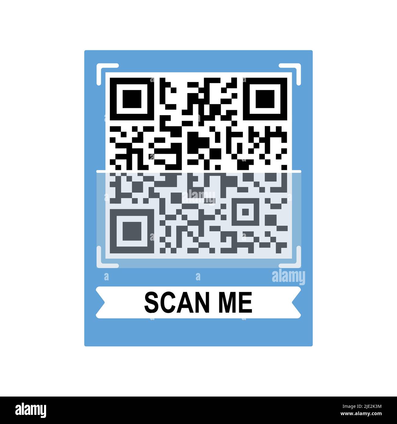 Scan me phone tag. Qrcode for mobile app. Isolated illustration on ...