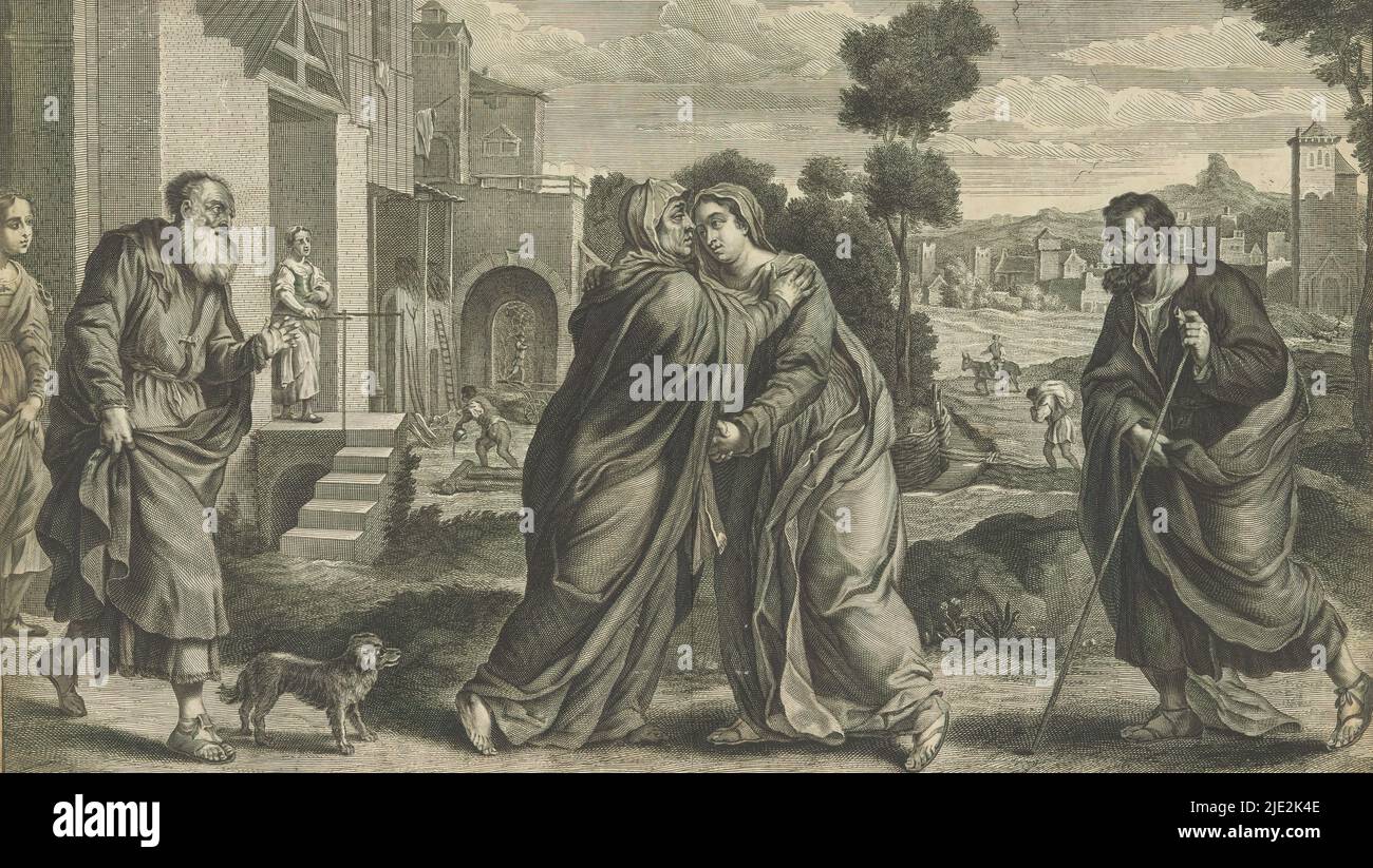 Visitation, The pregnant Mary (right) and Elizabeth (left) embrace each ...