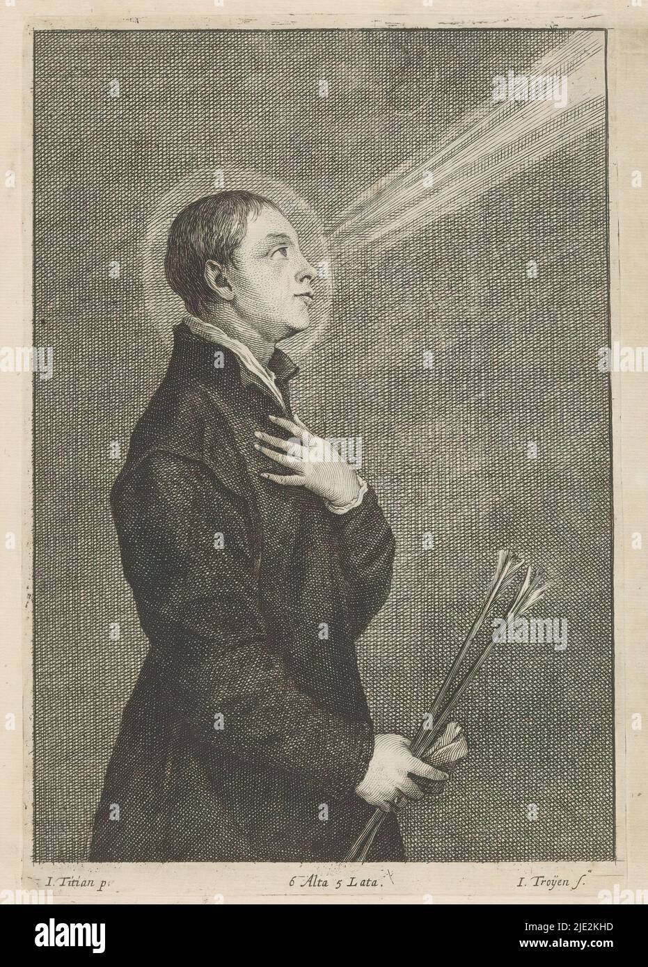 Portrait of a man like Saint Sebastian, possibly the son of Francesco ...