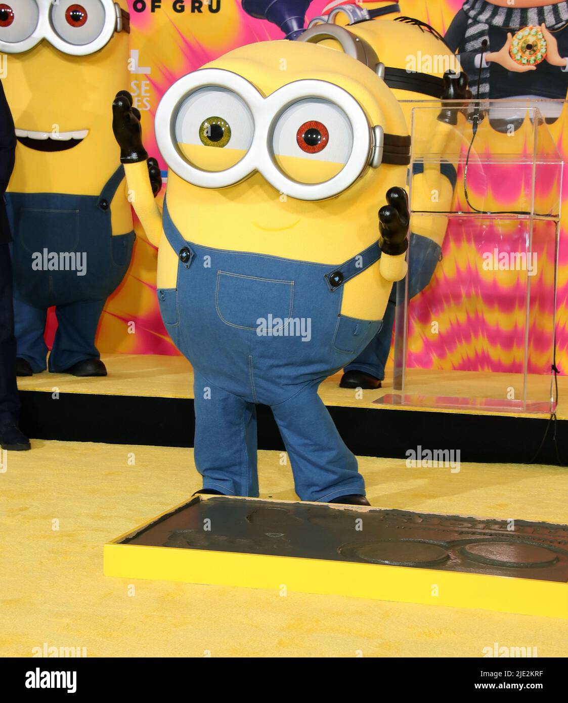 Bob The Minion arrives at Illumination s Minions placed their hands and ...