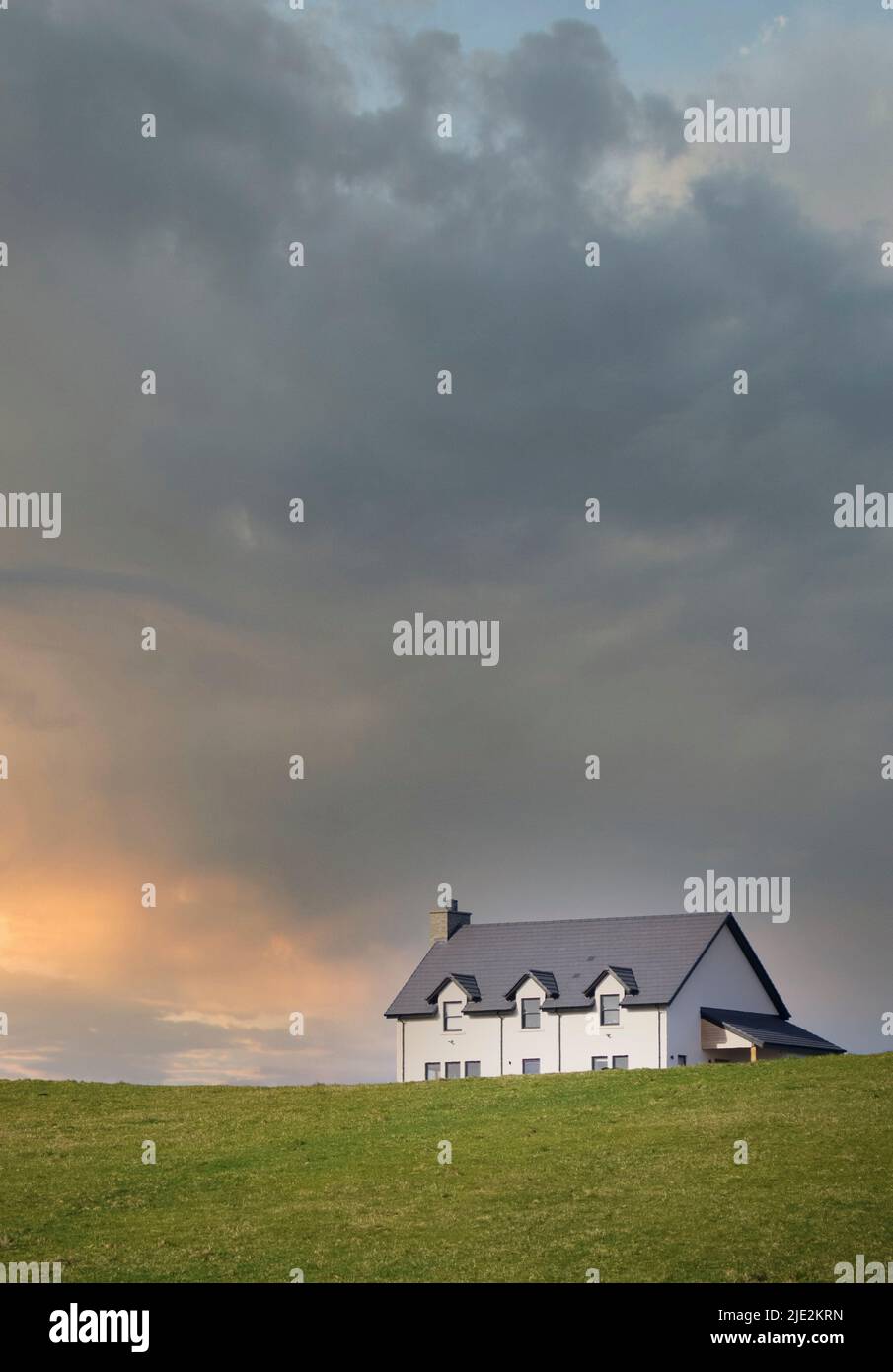 Single house alone in countryside for peaceful living and mindfulness ...