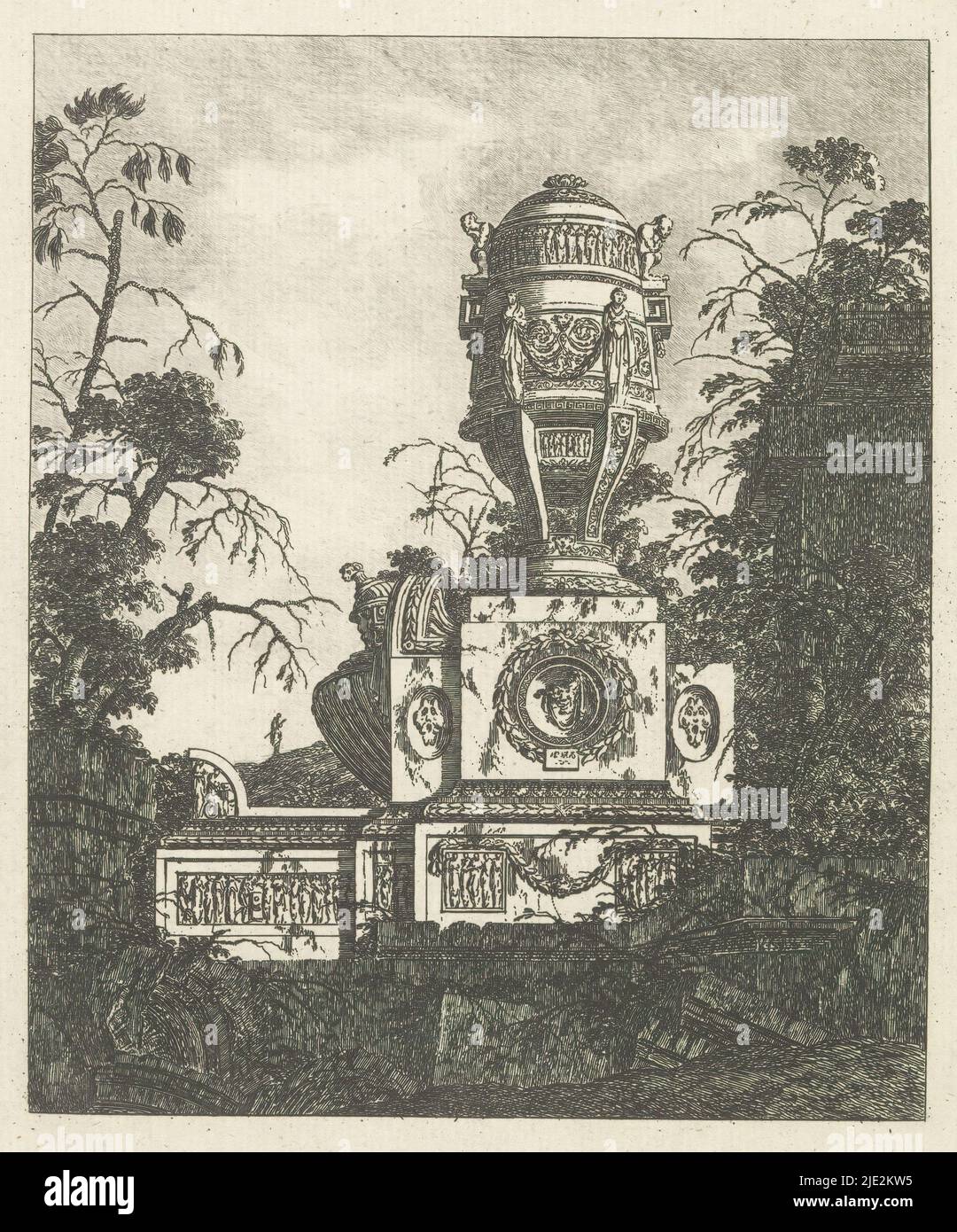 Landscape with grotesque vase, Landscape with grotesque vase, ruins and ...