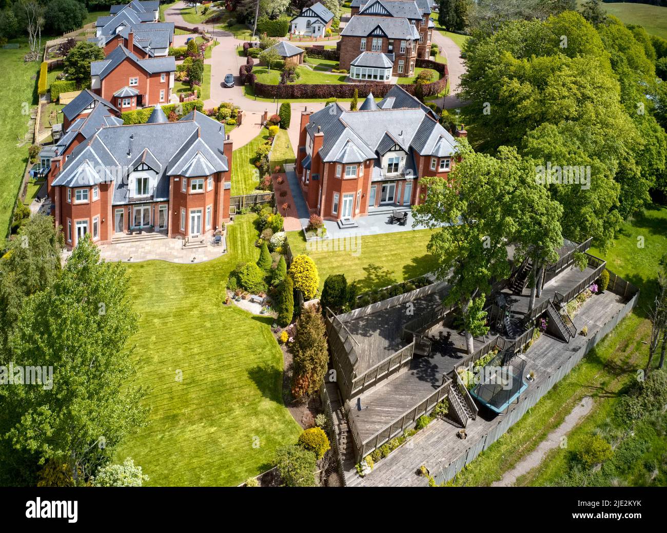 Luxury countryside rural village aerial view from above in St Andrews ...