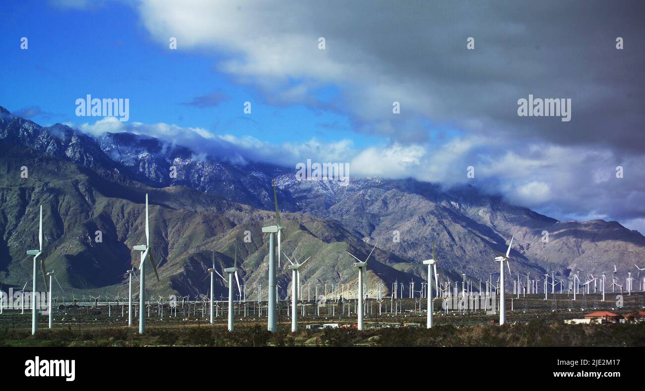 Photo taken of wind turbines just west of Palm Springs California Stock ...