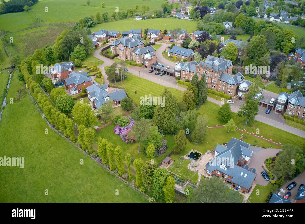 Luxury countryside rural village aerial view from above in St Andrews ...