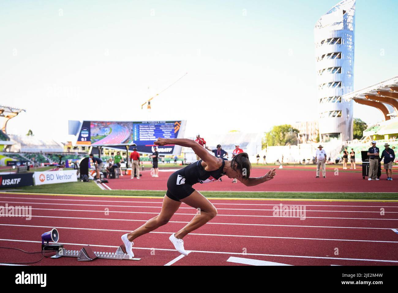 Allyson Felix takes off in the first round of the women’s 400m dash at ...