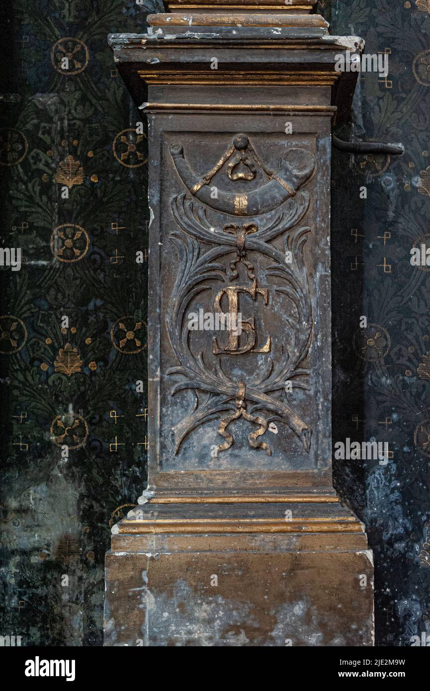 Plaster molding detail inside Church of St. Eustache. Paris, France. 05 ...