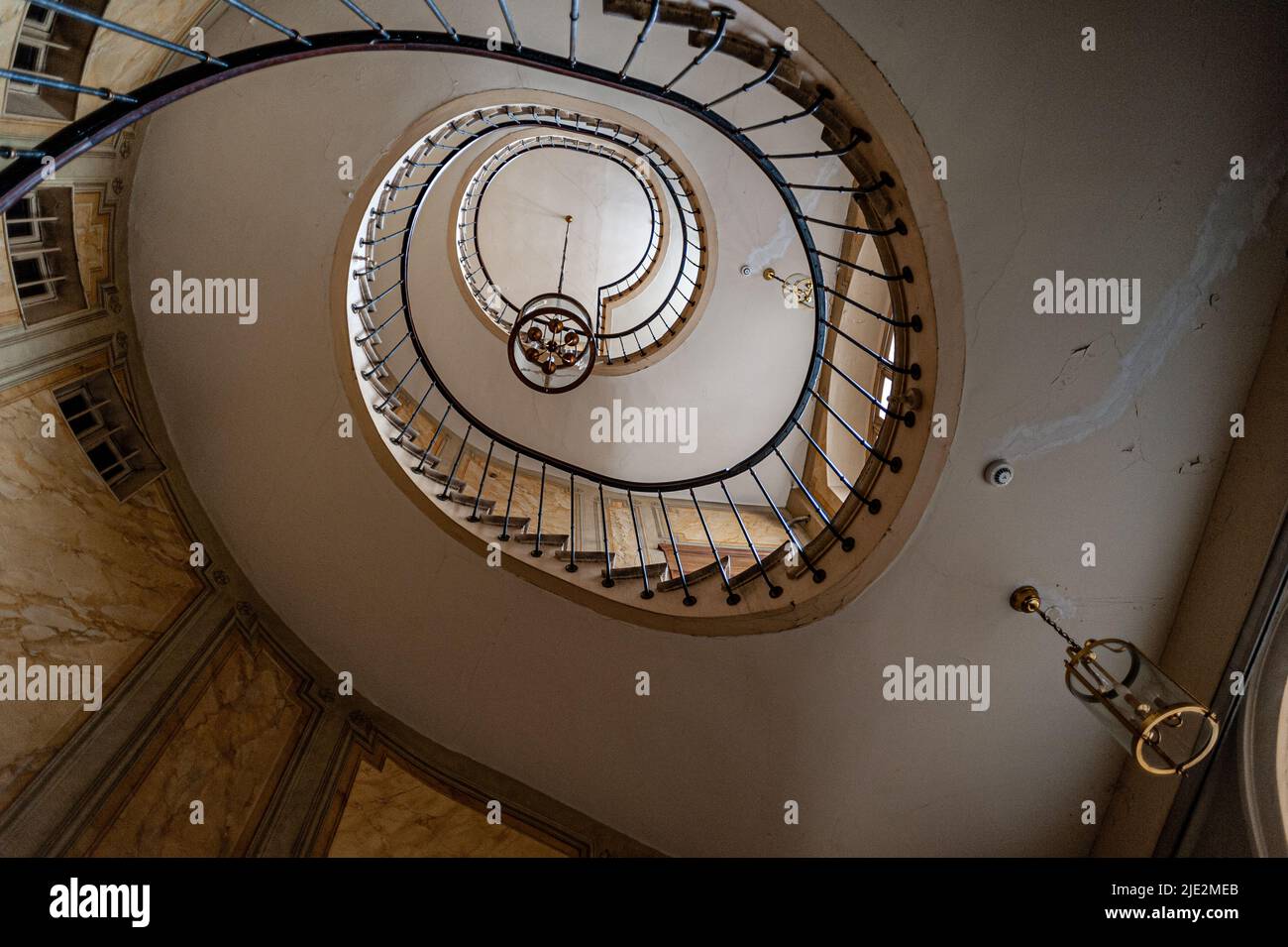 Traditional Paris apartment staircase. Paris, France. 05/2009 Stock ...