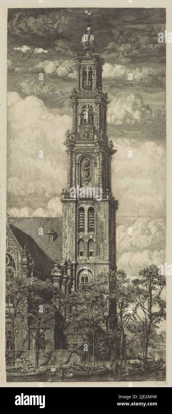 Westertoren in Amsterdam, Westertoren (title on object), View of the ...