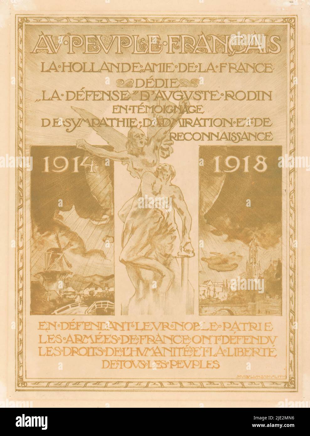 Au peuple français, print maker: Huib Luns, (signed by artist), 1891 ...