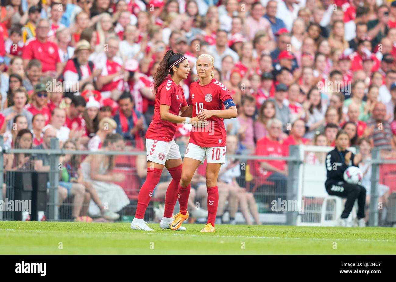 June 24, 2022: Nadia Nadim of Denmark and Pernille Harder of Denmark ...