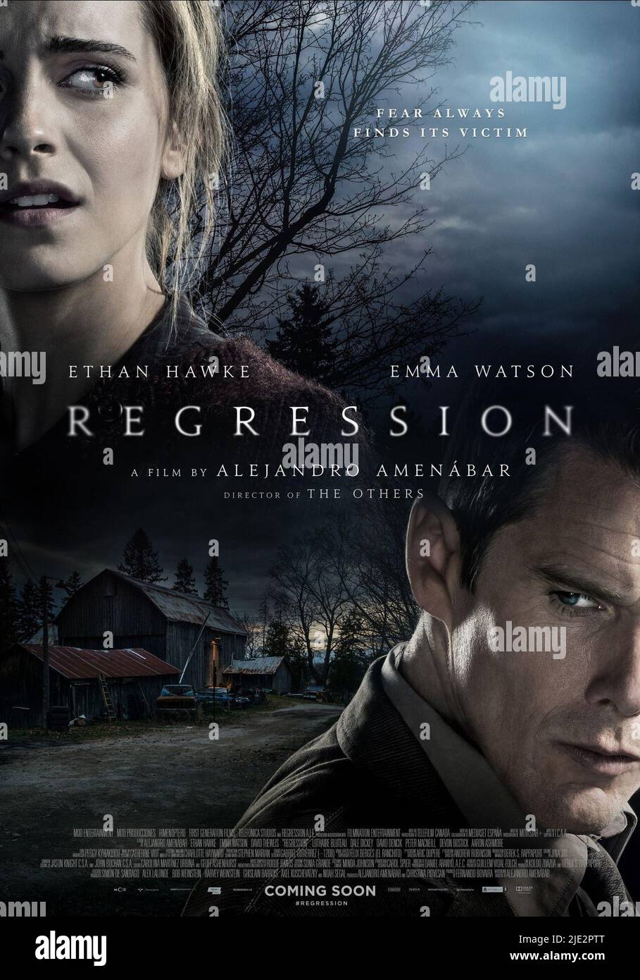 EMMA WATSON, ETHAN HAWKE POSTER, REGRESSION, 2015 Stock Photo - Alamy