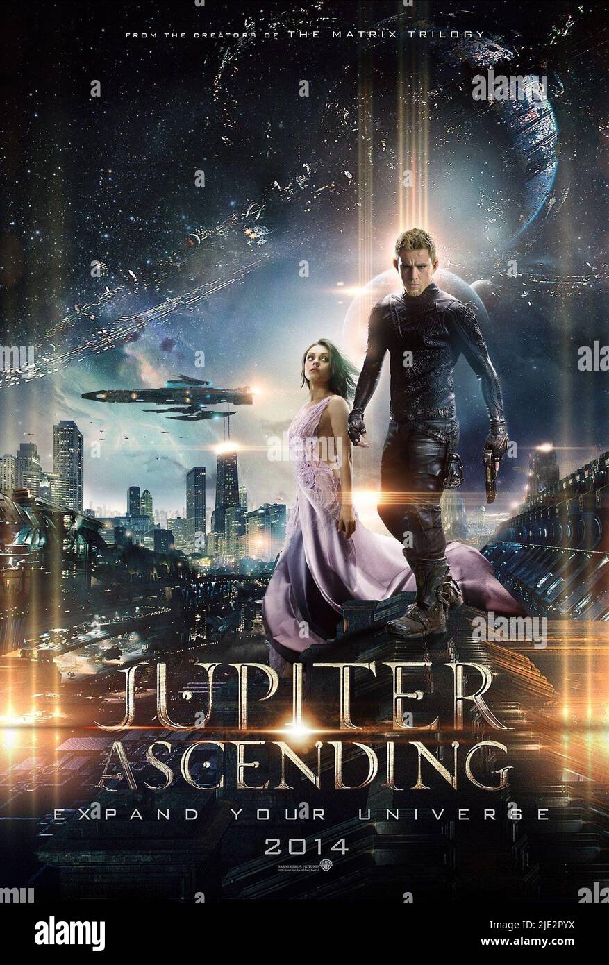 MILA KUNIS, CHANNING TATUM POSTER, JUPITER ASCENDING, 2015 Stock Photo ...