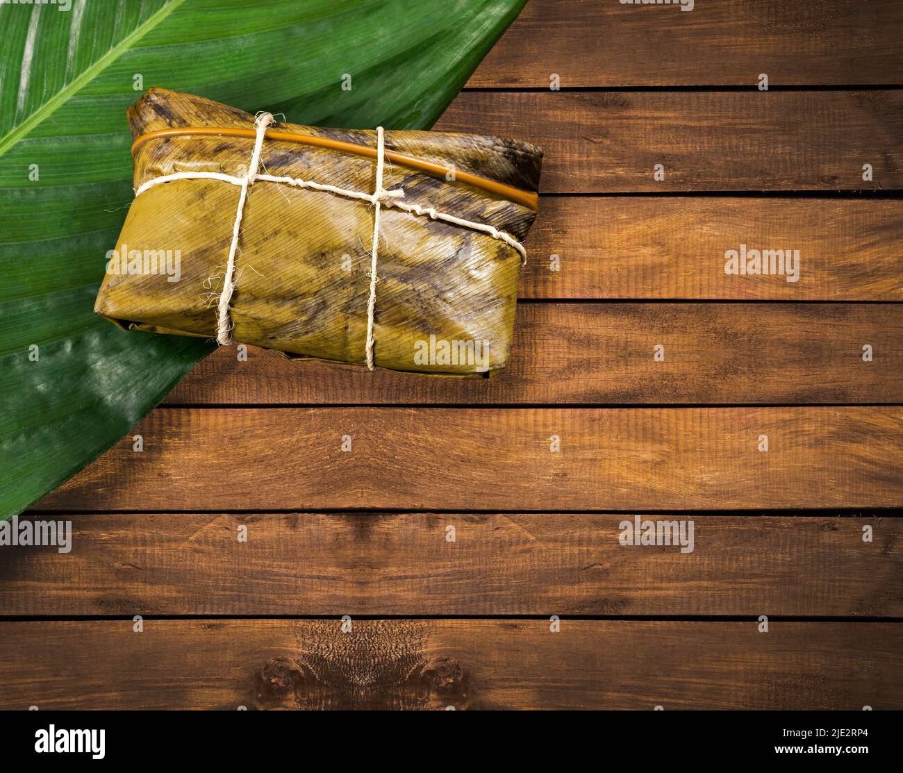 Tamal traditional Colombian food - Delicious steamed recipe Stock Photo ...