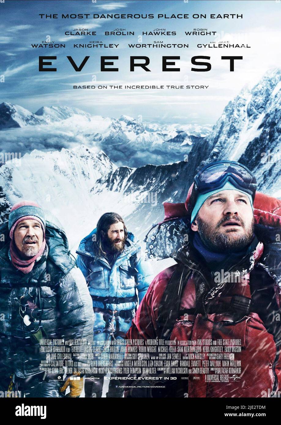 JOSH BROLIN, JAKE GYLLENHAAL, JASON CLARKE POSTER, EVEREST, 2015 Stock ...