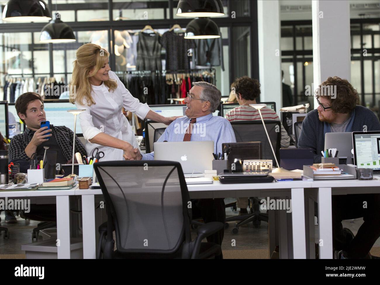 ADAM DEVINE, RENE RUSSO, ROBERT DE NIRO, ANDERS HOLM, THE INTERN, 2015 ...