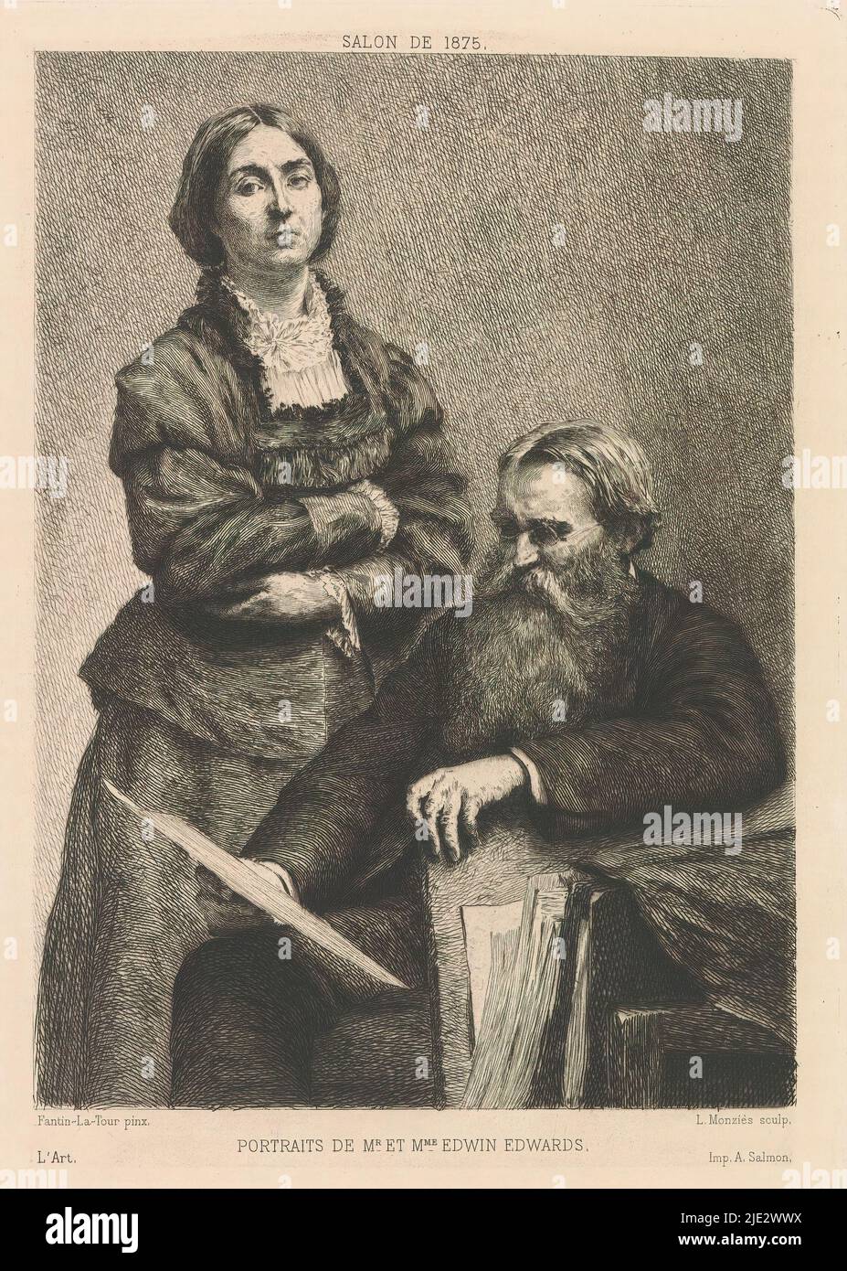 Portrait of artist Edwin Edwards with his wife, Portraits de Mr et Mme ...