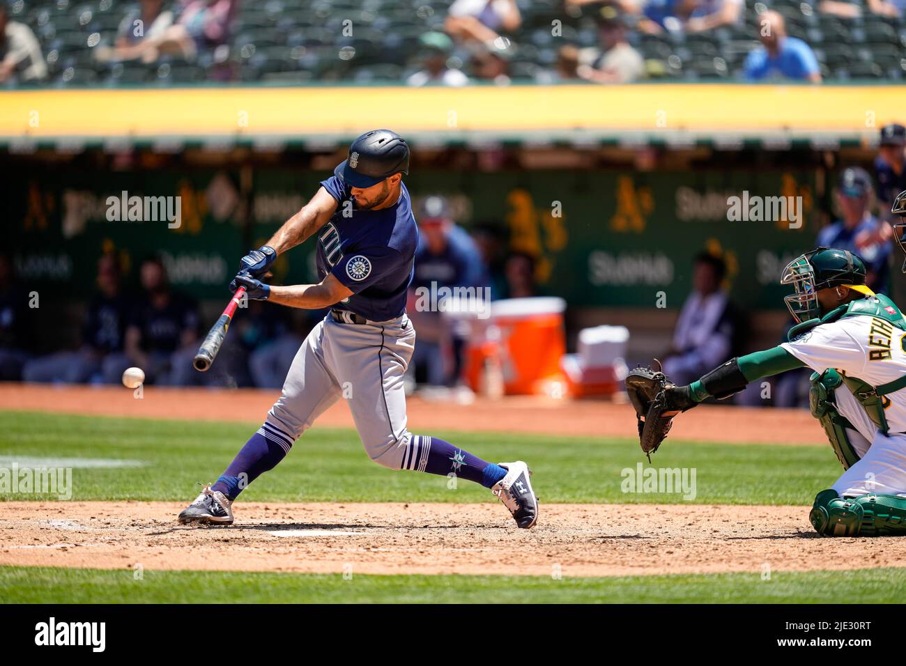 Seattle Mariners Infielder Abraham Toro (13) at bat during an MLB game ...