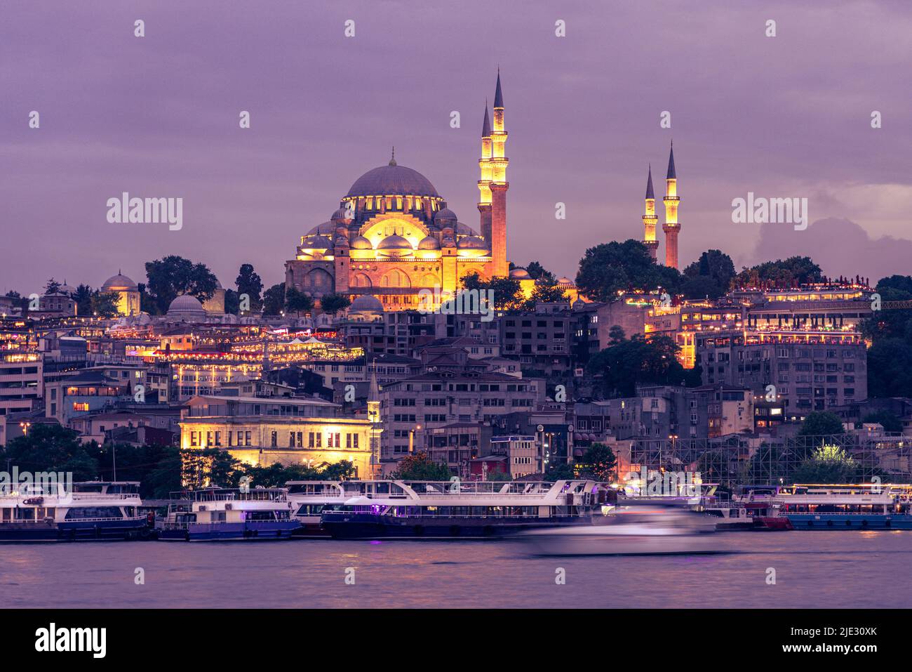 Fatih district and The Suleymaniye Mosque in Istanbul, Turkey Stock ...