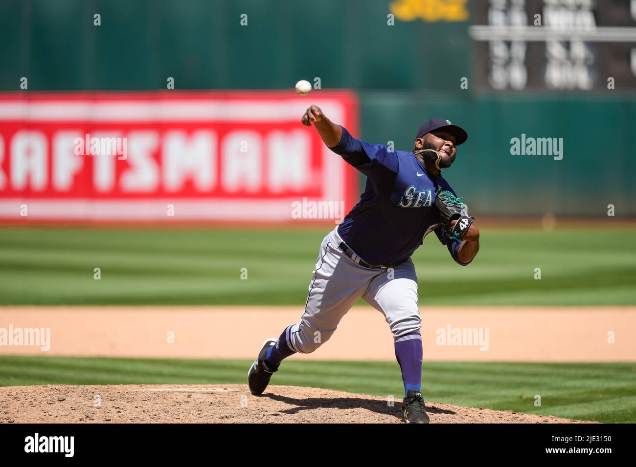 Seattle Mariners Pitcher Diego Castillo (63) throws a pitch during an ...