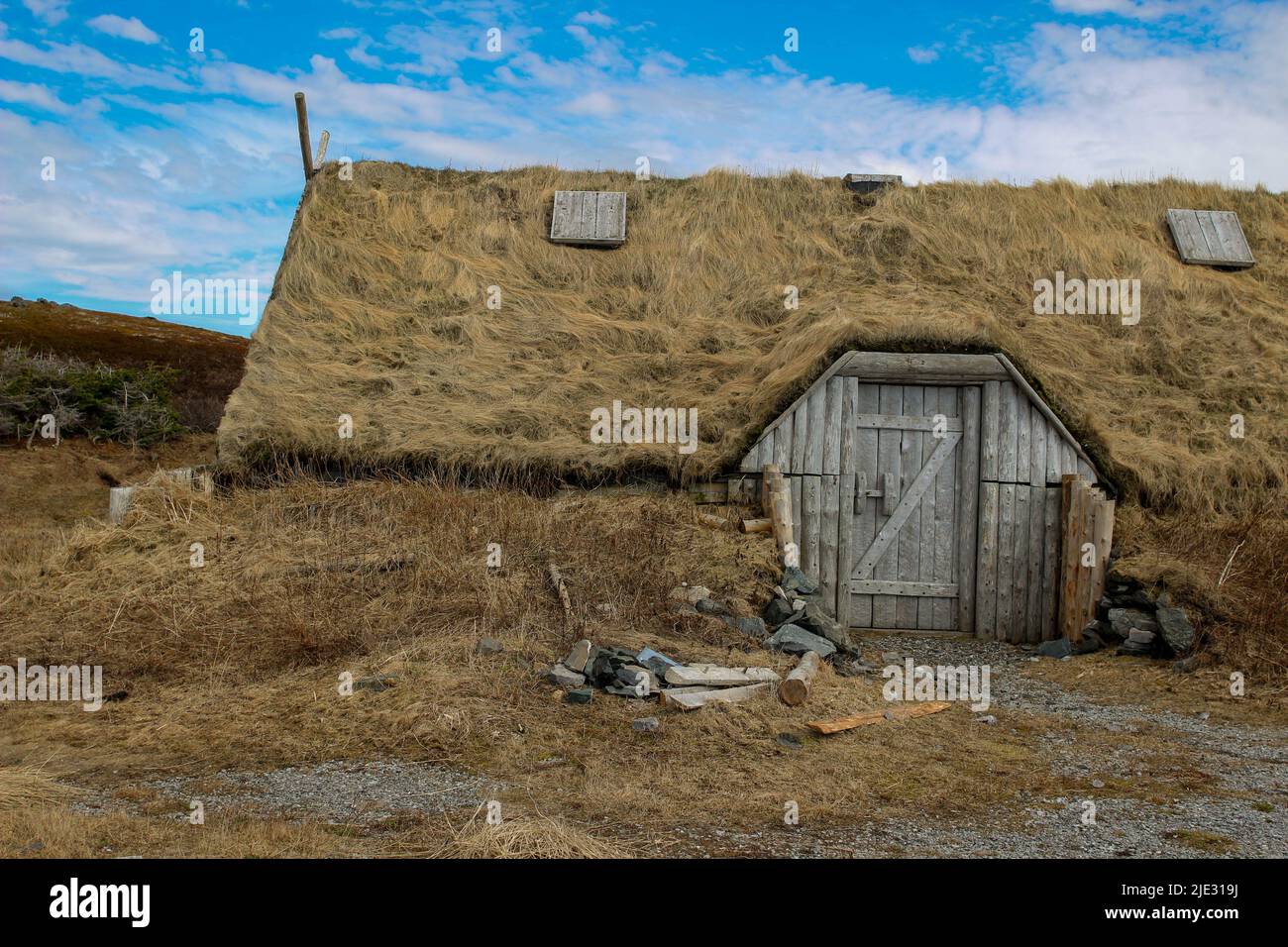 L'Anse aux Meadows - Viking's settlement, Newfoundland, Canada Stock ...