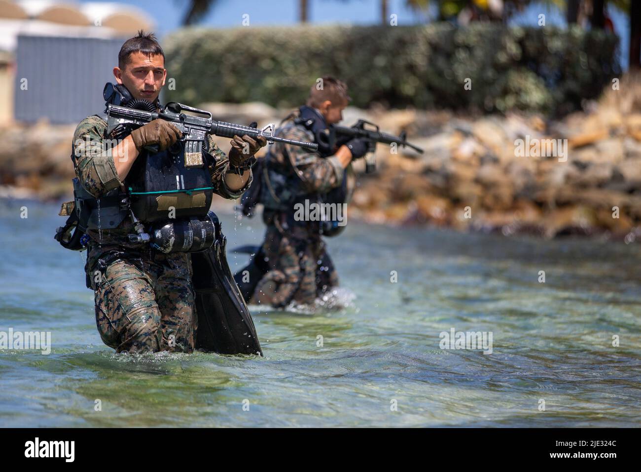 U.S. Marines with 2d Reconnaissance Battalion, 2d Marine Division ...